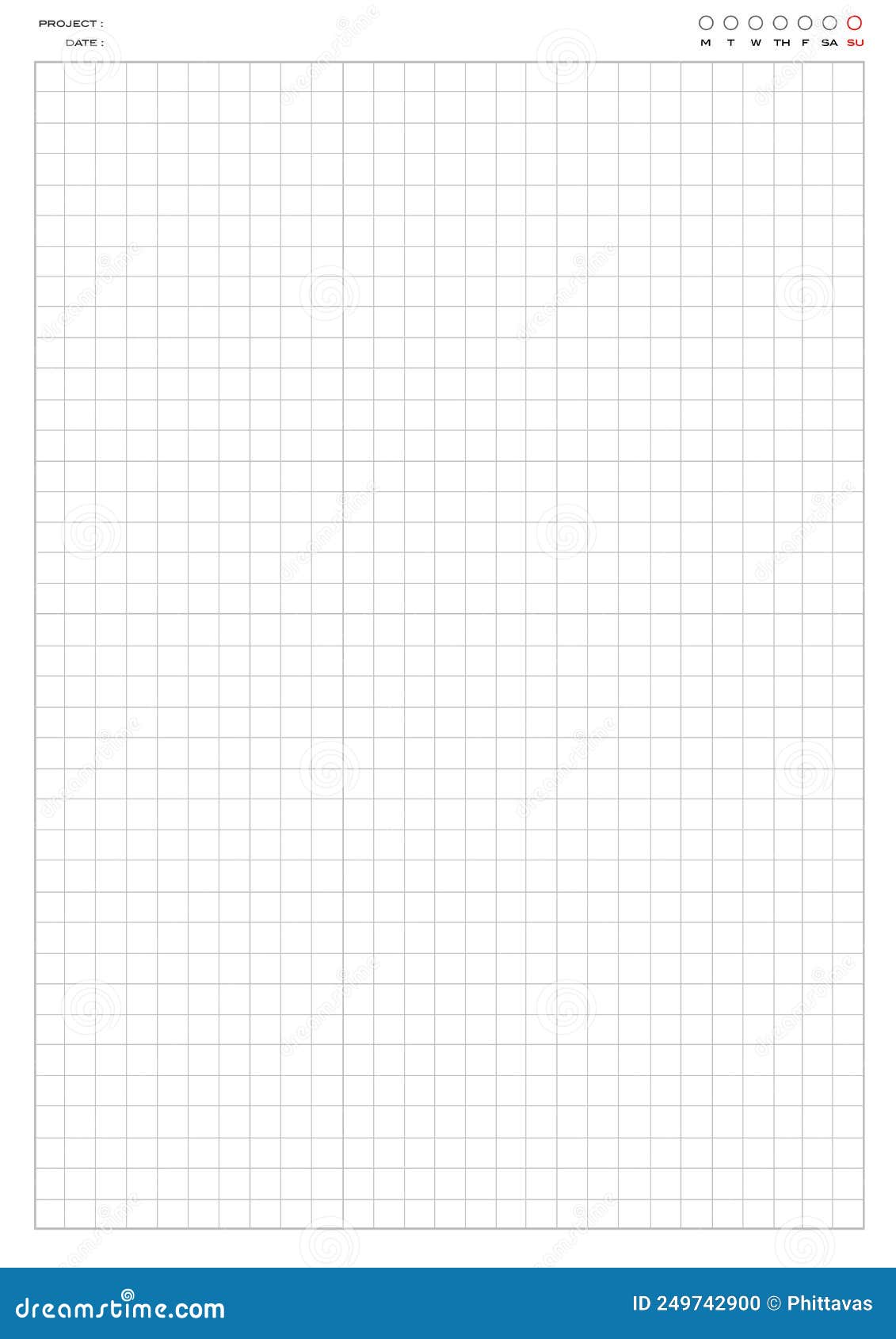 A4 Standard Blank Form Grid Table Paper on White Background Stock ...