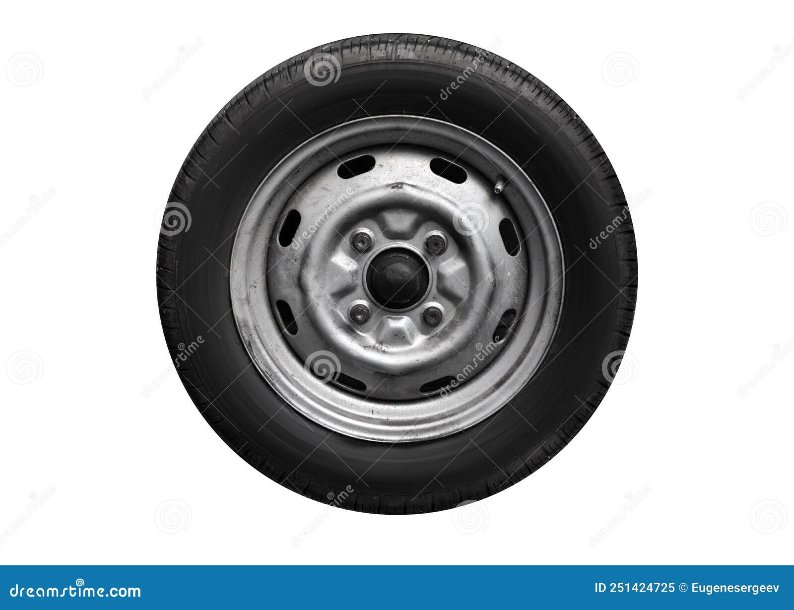 Standard Car Wheel Isolated on White Stock Image - Image of disc, metal ...