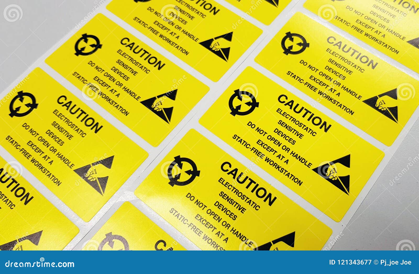 Standard Caution Label with Text & X22;Caution& X22; for Electrostatic ...