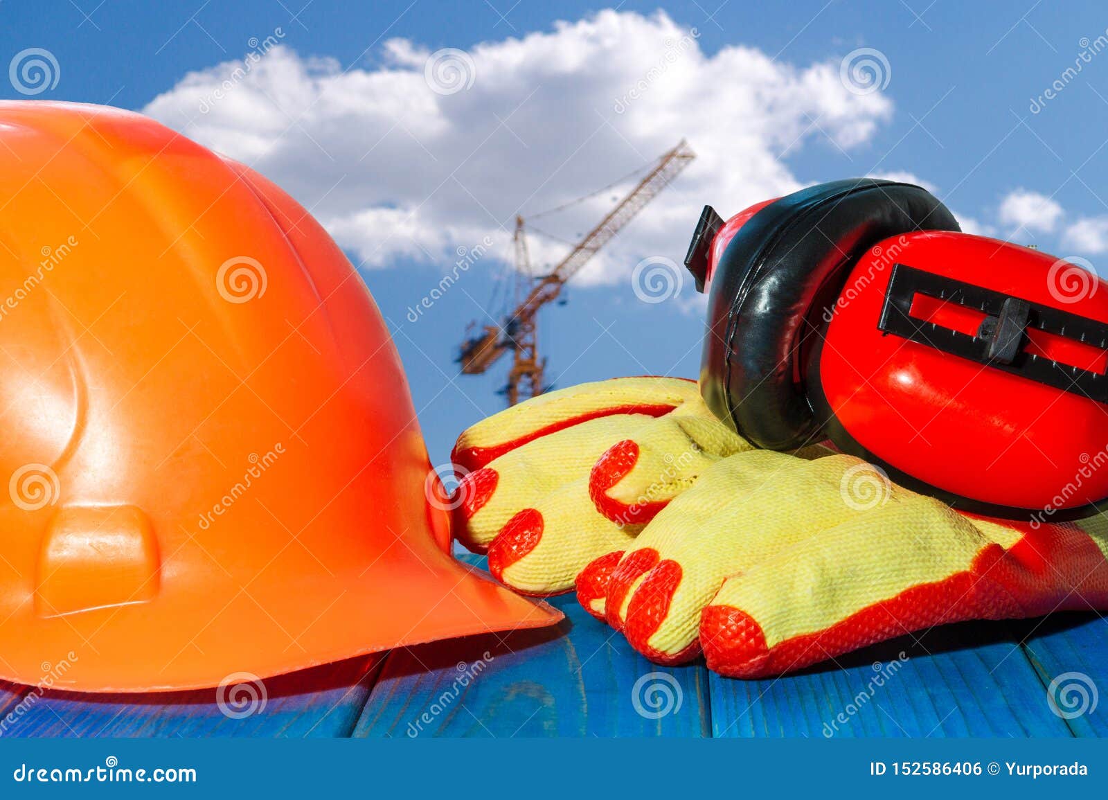 Standard Construction Safety, Building Protection and Tools Stock Photo ...