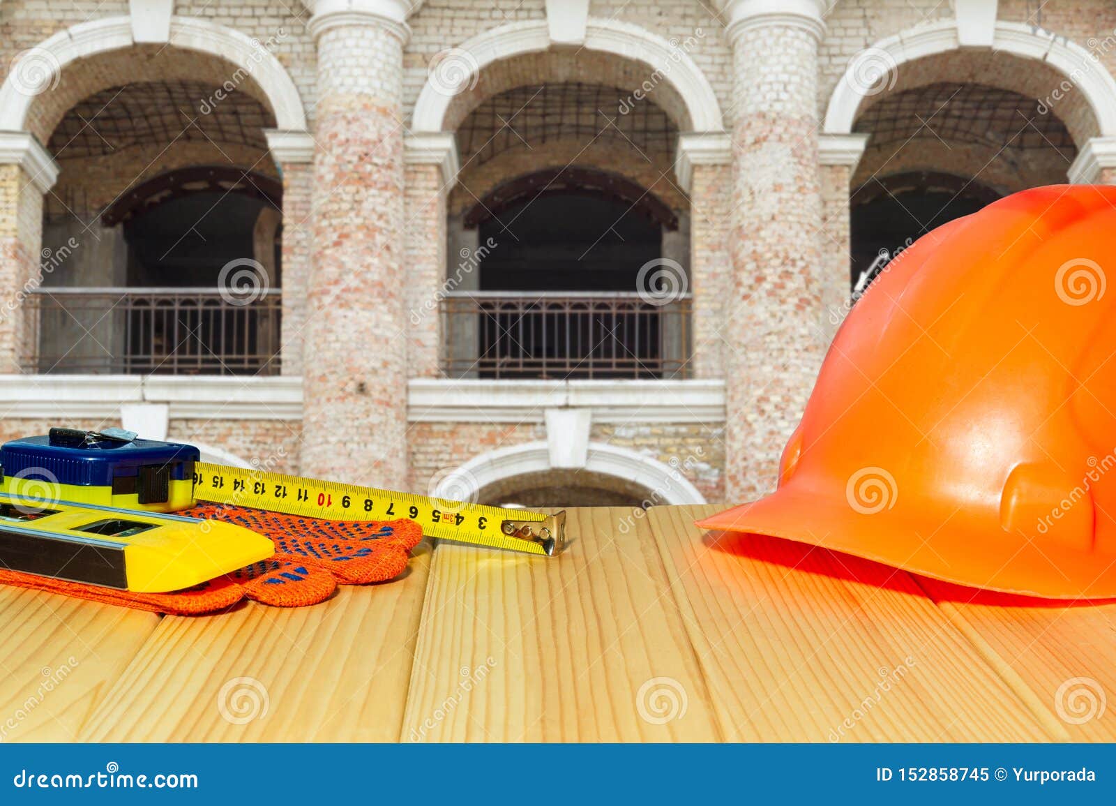 Standard Construction Safety, Building Protection and Tools Stock Image ...