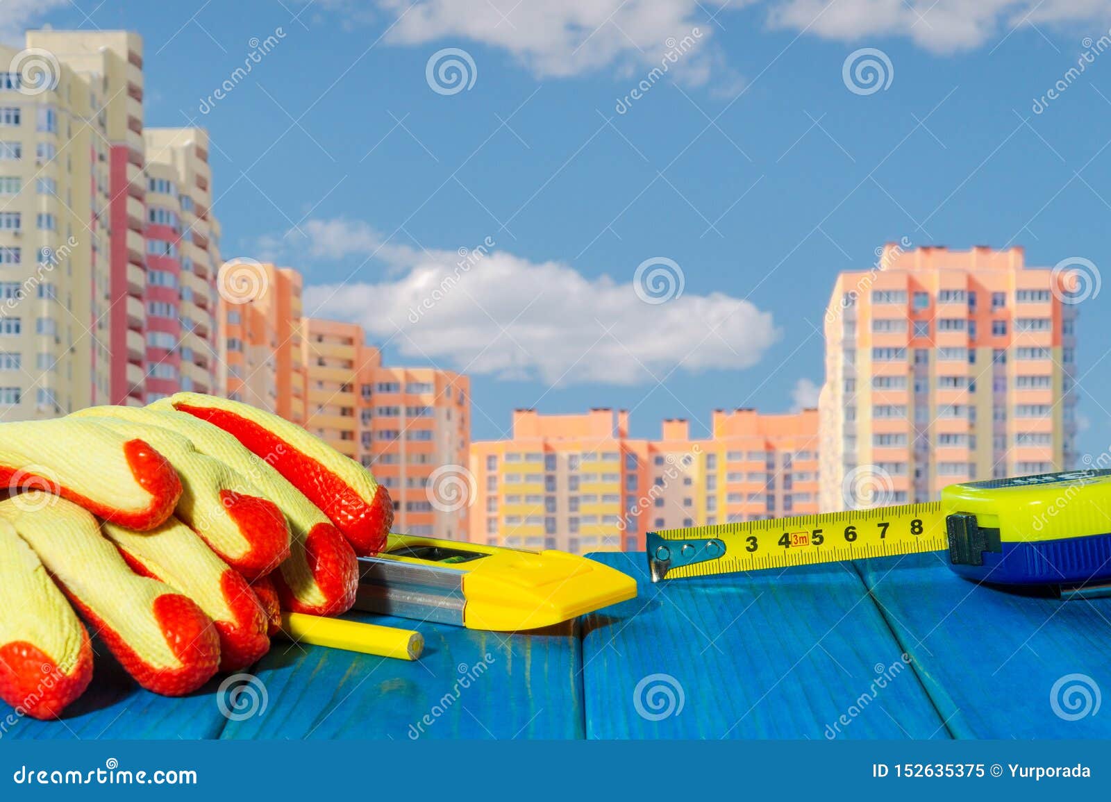 Standard Construction Safety, Building Protection and Tools Stock Image ...