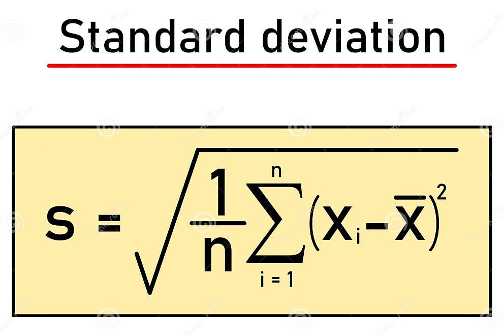 Standard Deviation - Formula for Calculation Stock Illustration ...