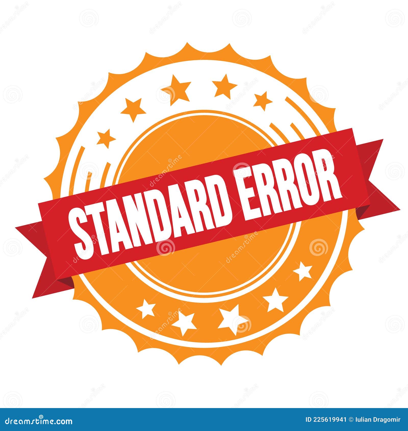 STANDARD ERROR Text on Red Orange Ribbon Stamp Stock Illustration ...