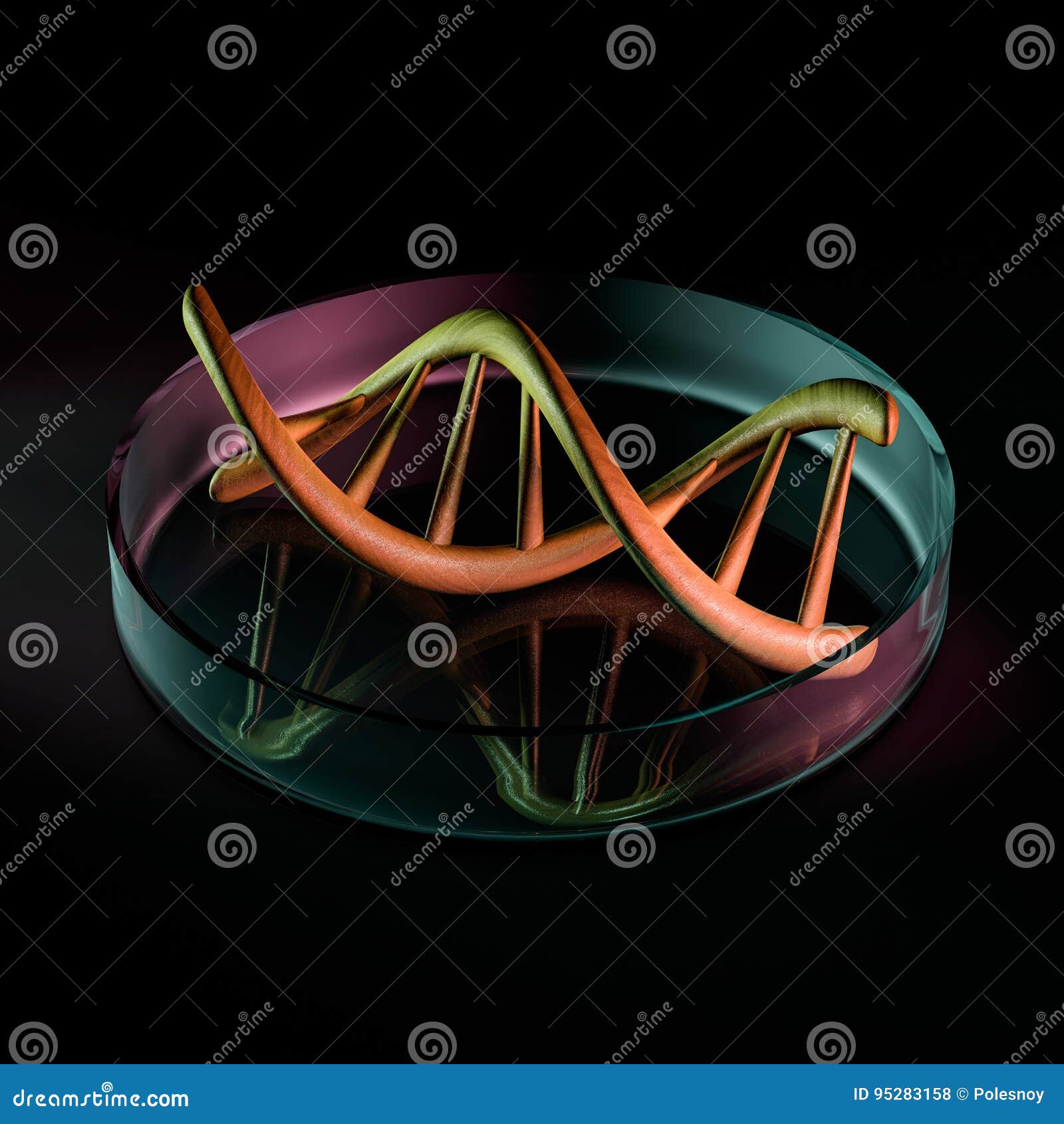 Standard of Fragment of Human DNA. 3D Stock Illustration - Illustration ...