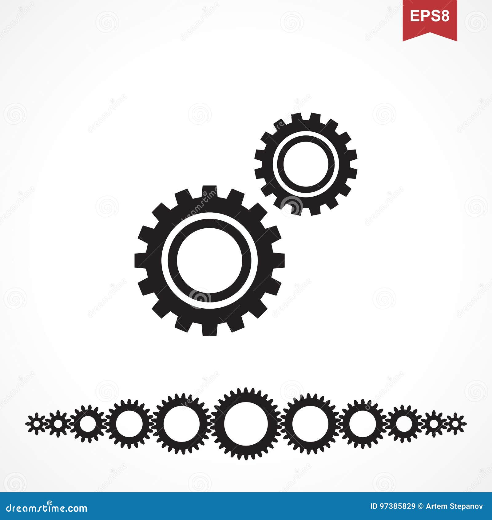 Standard Gear Vector Icon stock vector. Illustration of design - 97385829