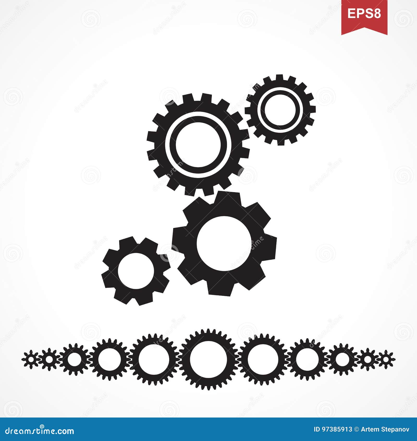 Standard Gear Vector Icon stock vector. Illustration of mechanism ...