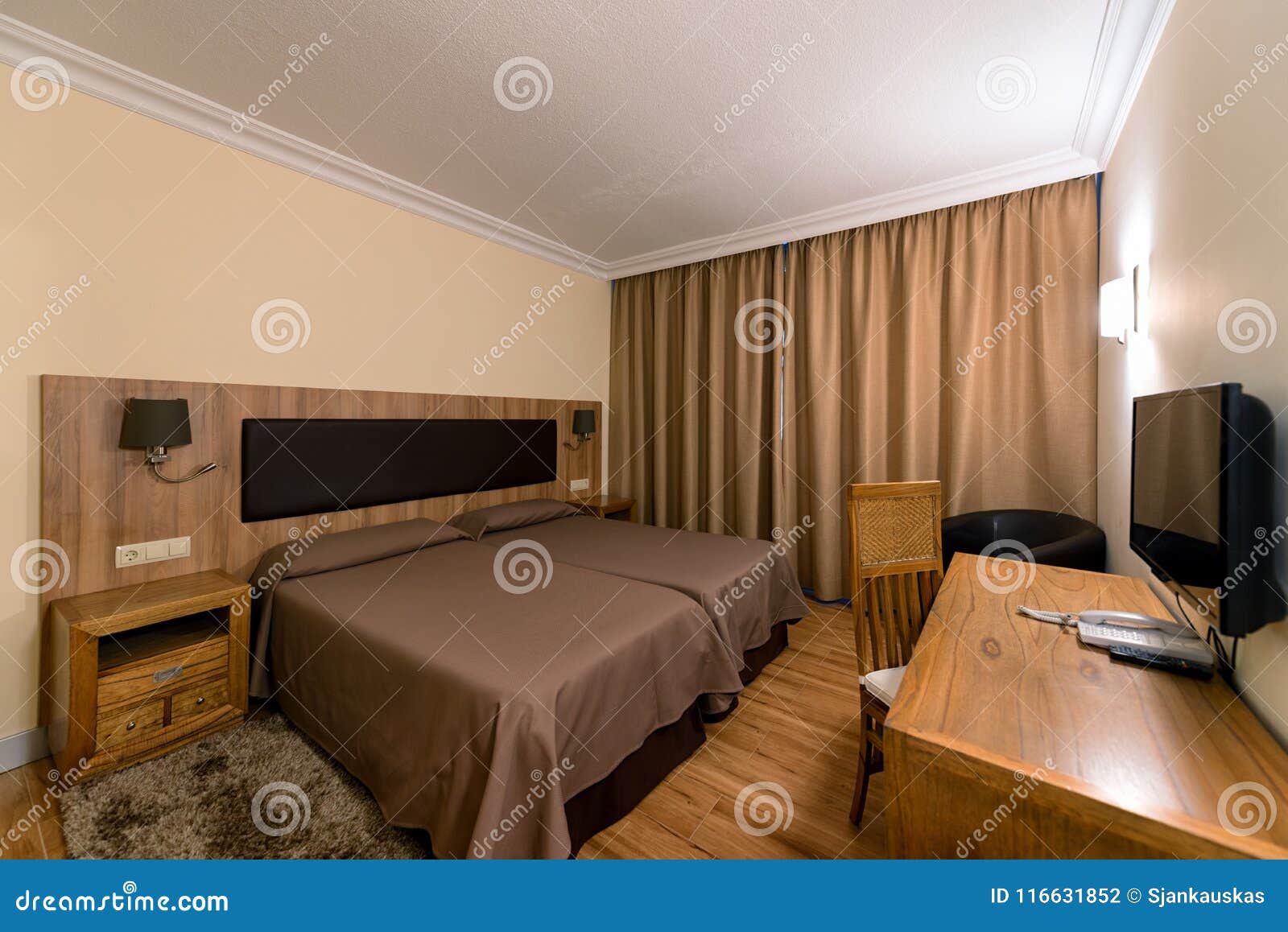 Standard Hotel Double Room Interior Stock Photo - Image of ...