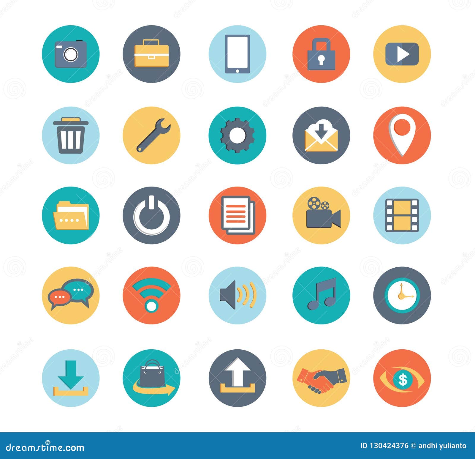 Standard Icon Set Vector for Web Design and Application Stock Vector ...