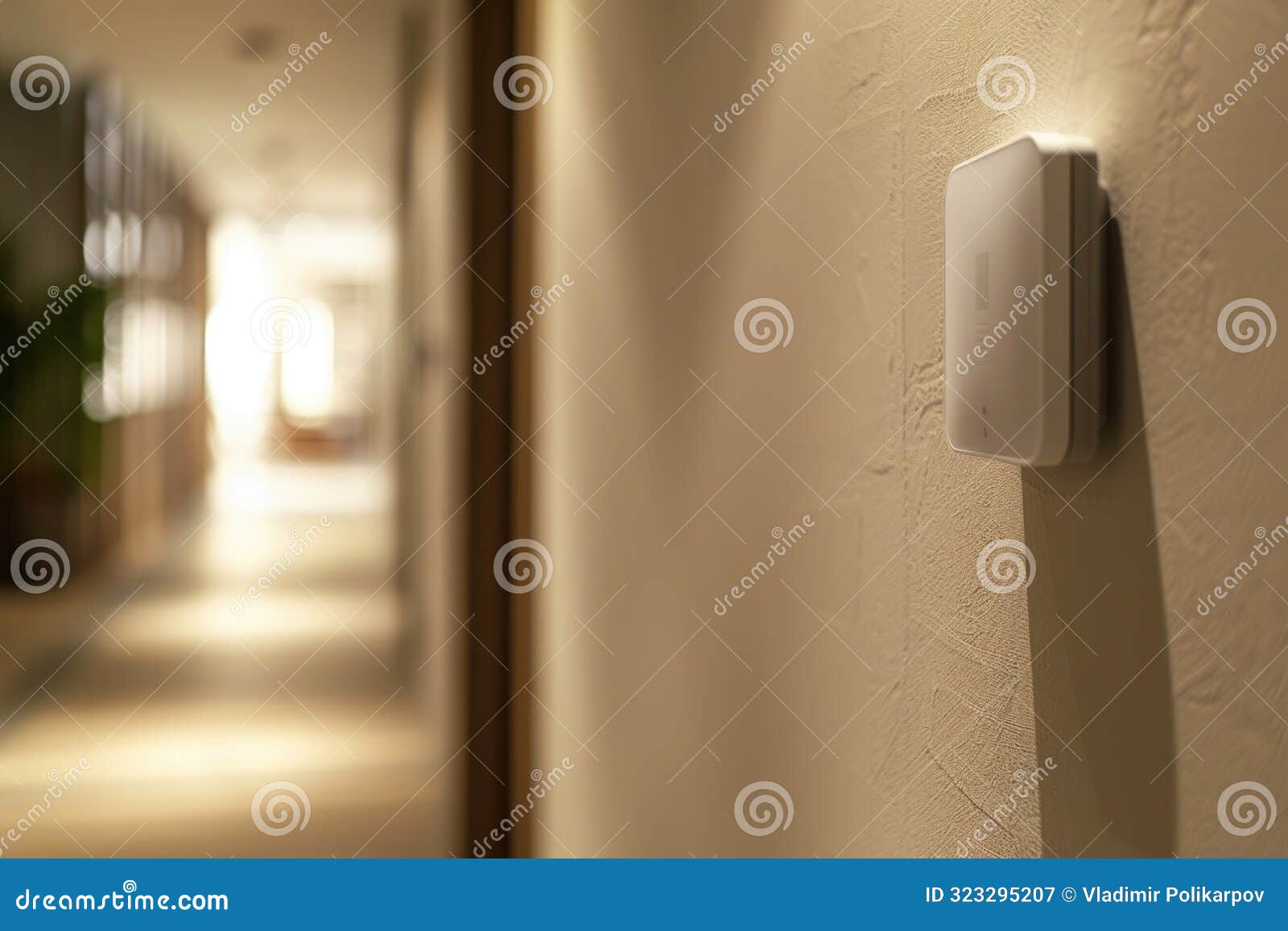 A Standard Light Switch Mounted on a Wall in a Typical Hallway Stock ...