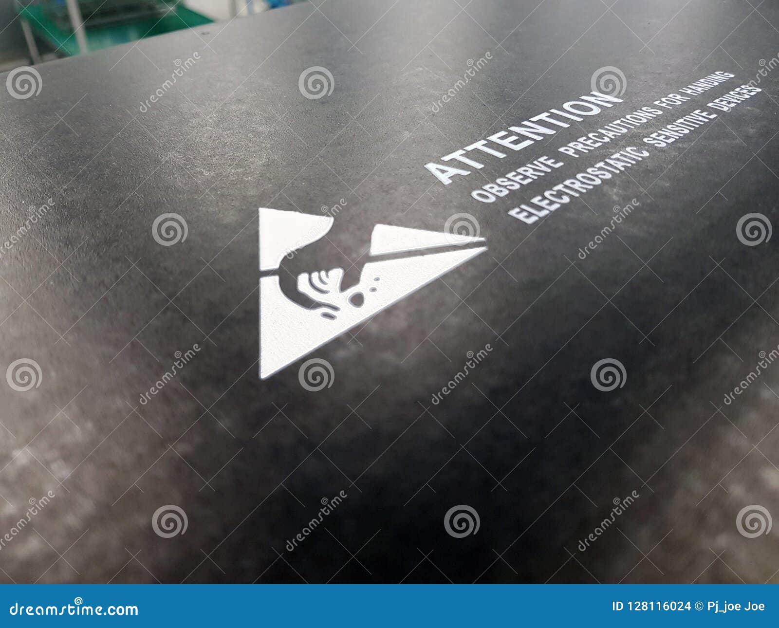 Standard logo with text stock photo. Image of caution - 128116024