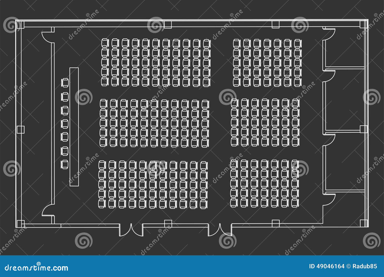 Standard Meeting and Presentation Room Stock Vector - Illustration of ...