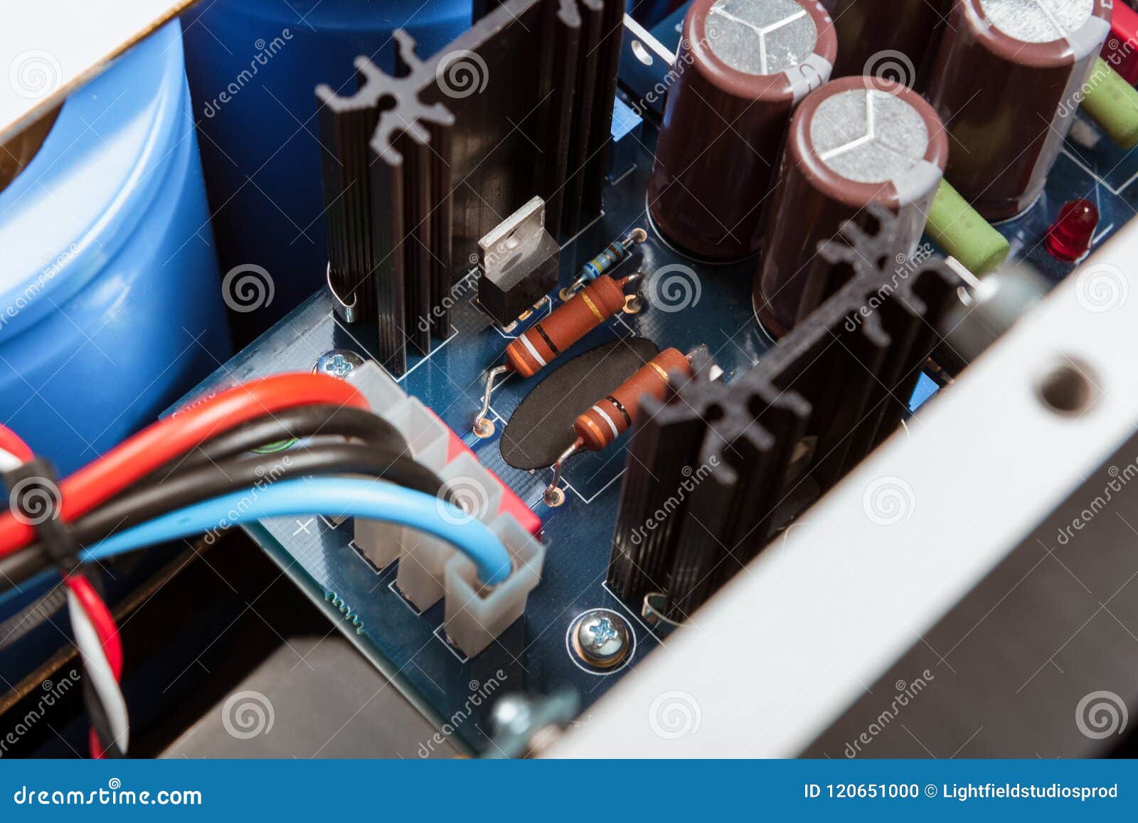 Standard Motherboard with Electrolytic Capacitors Stock Photo - Image ...