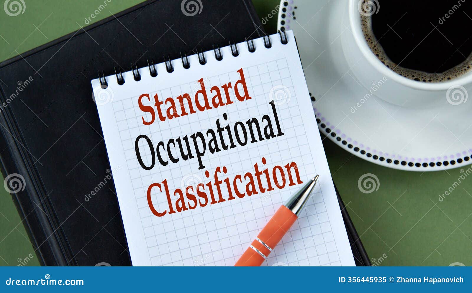 STANDARD OCCUPATIONAL CLASSIFICATION - Words in Notebook on Green ...