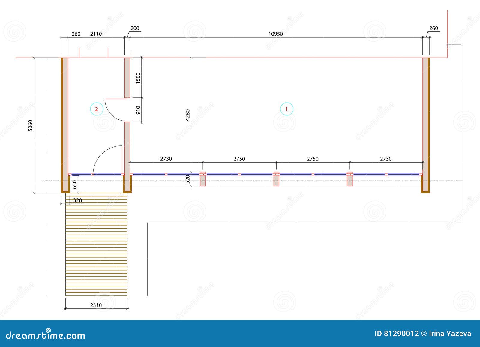 Standard Office Empty Template Floor Plans Stock Vector - Illustration ...