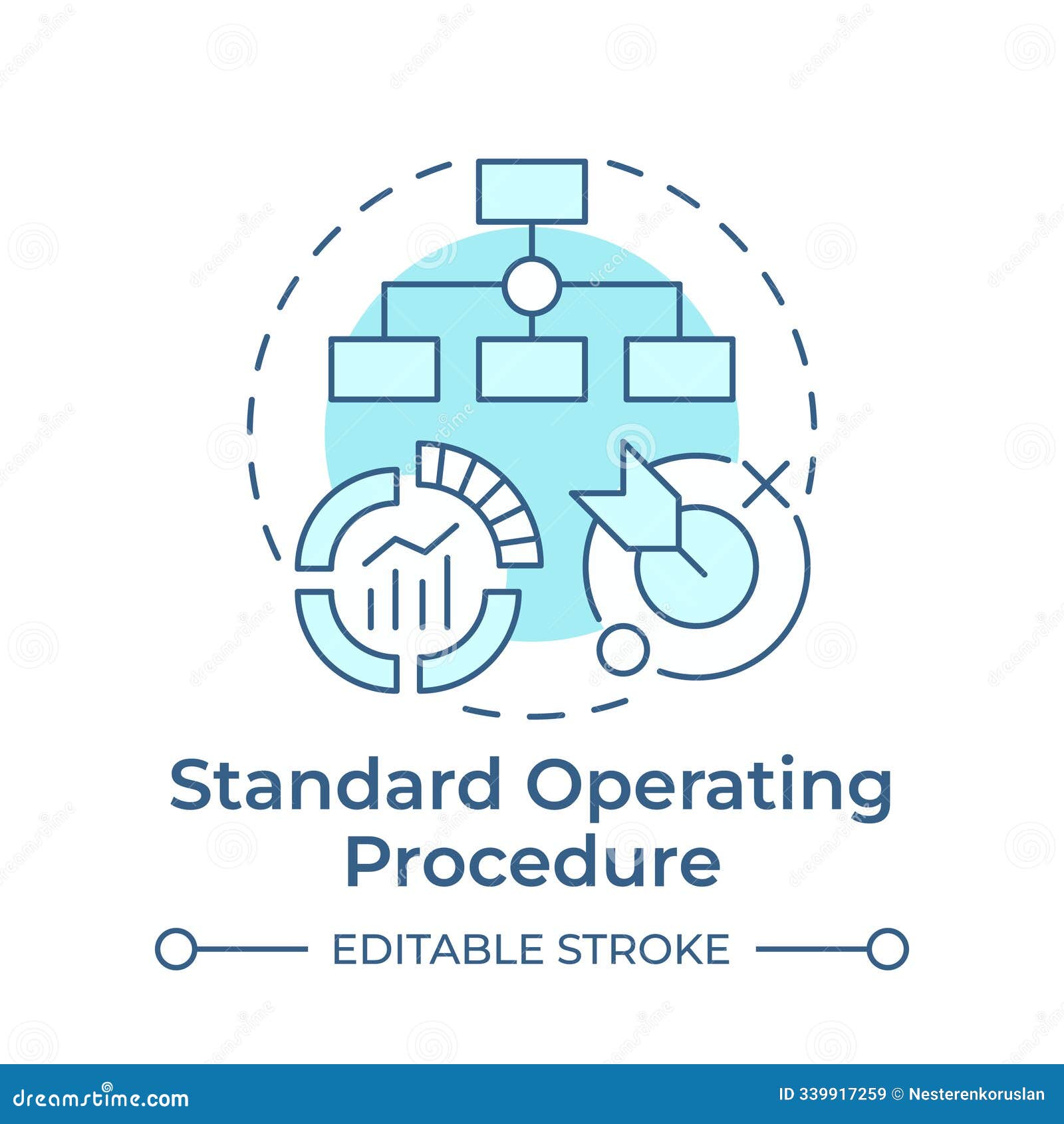 Standard Operating Procedure Soft Blue Concept Icon Stock Illustration ...