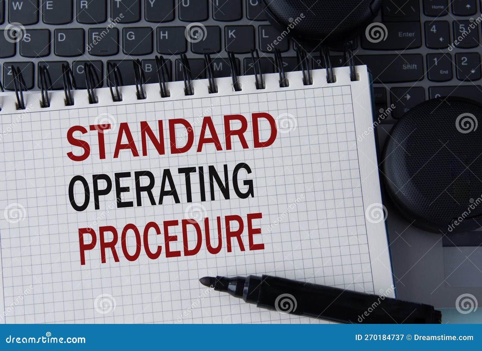 STANDARD OPERATING PROCEDURE - Words on a White Sheet on the Background ...