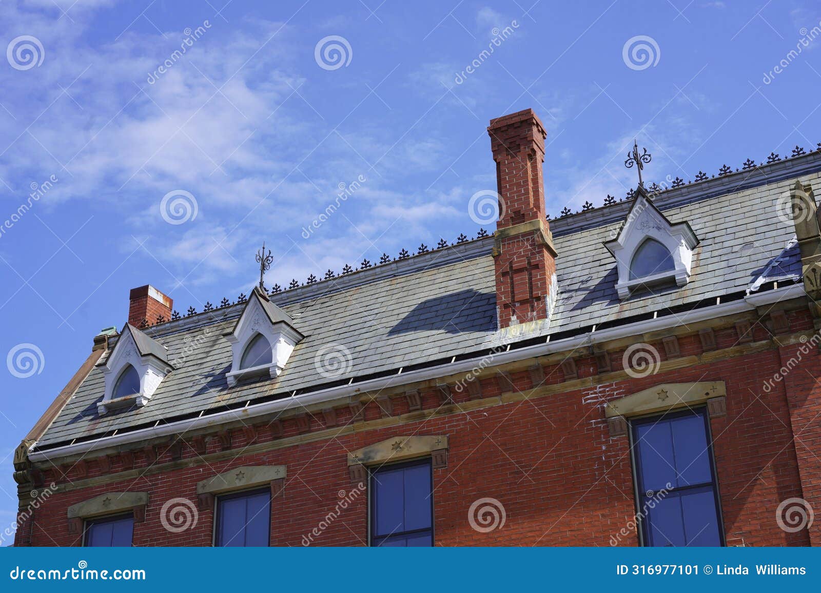 A Roof Can Have a Variety of Decorative Details Stock Image - Image of ...