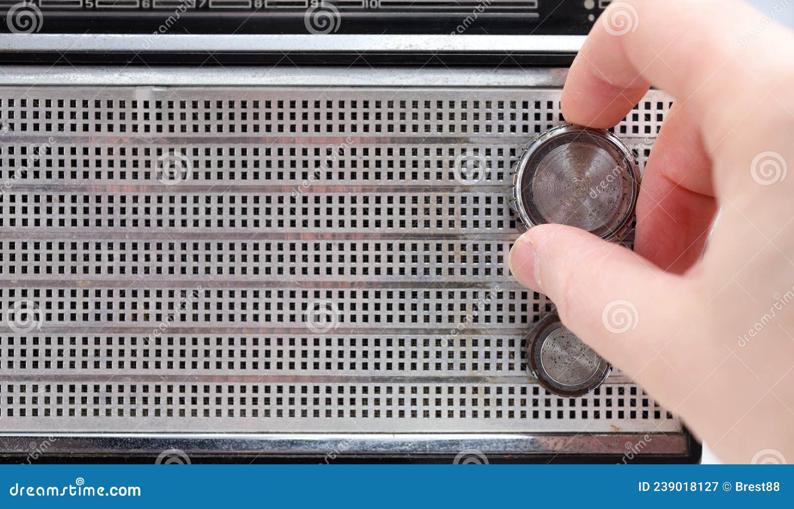 Standard Photo with Volume Control in Old Radio Stock Image - Image of ...