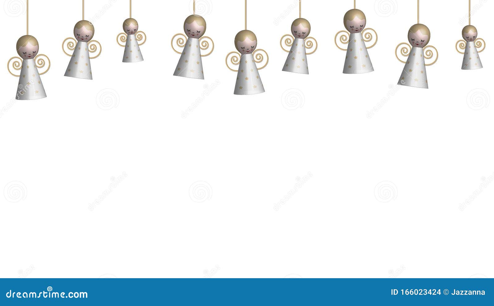 Border 3D Christmas angels stock vector. Illustration of decoration ...