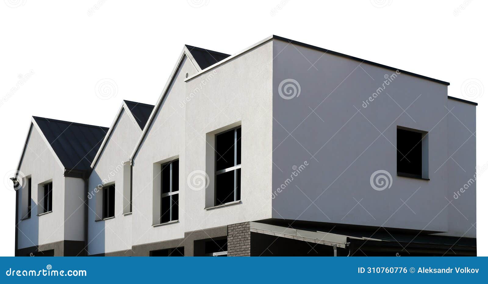 A Standard Rural House is Built in the Form of Terraces Isolated Stock ...
