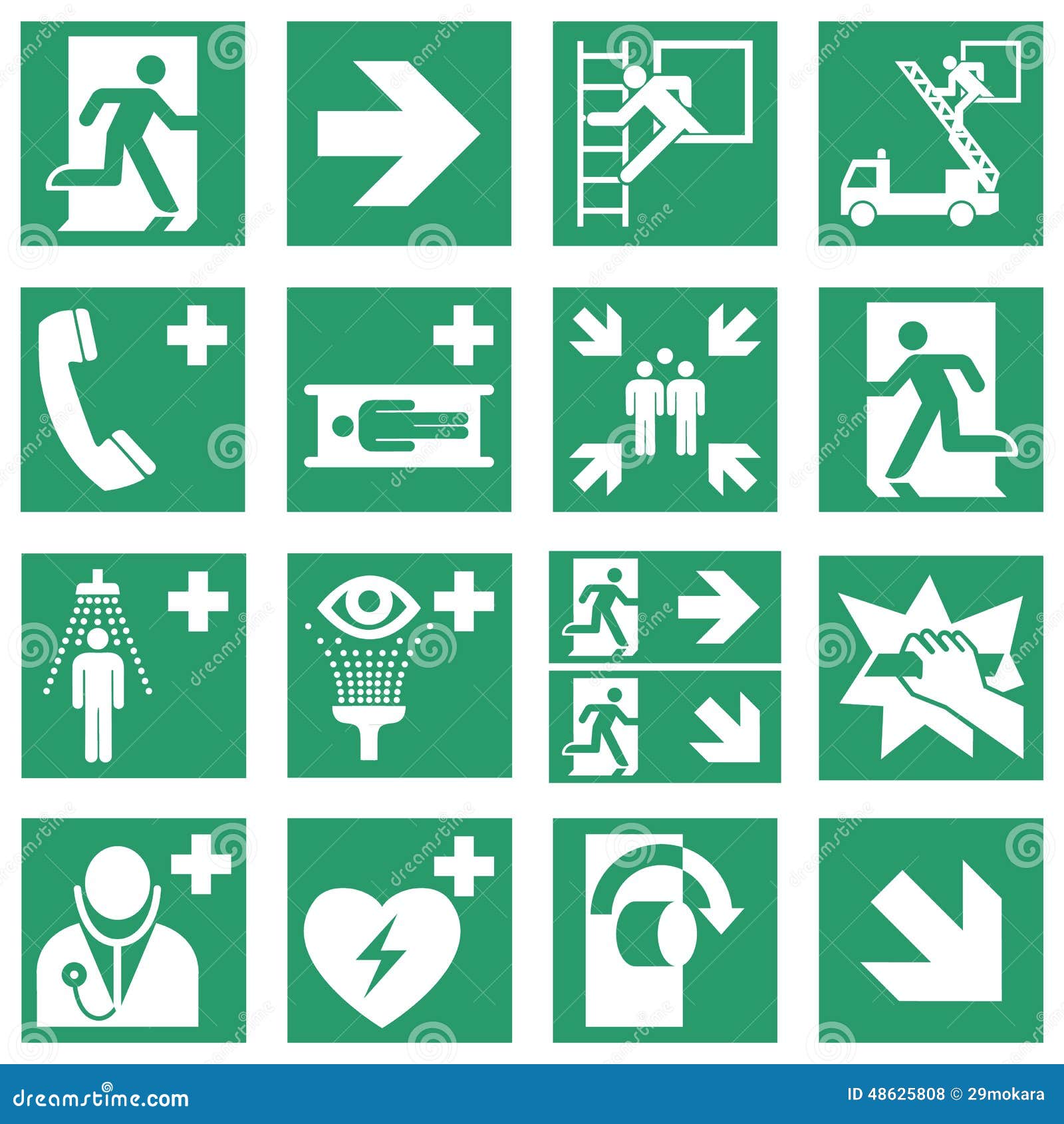 Standard Safe Condition Sign Collection Stock Vector - Illustration of ...