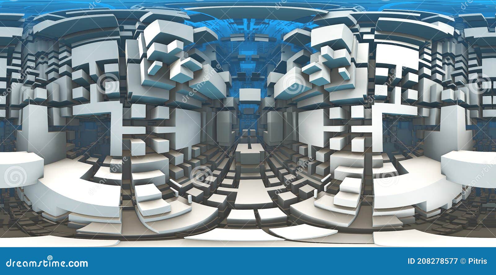 360 Degree Strange Alien Futuristic Cyberpunk Complex, Equirectangular ...