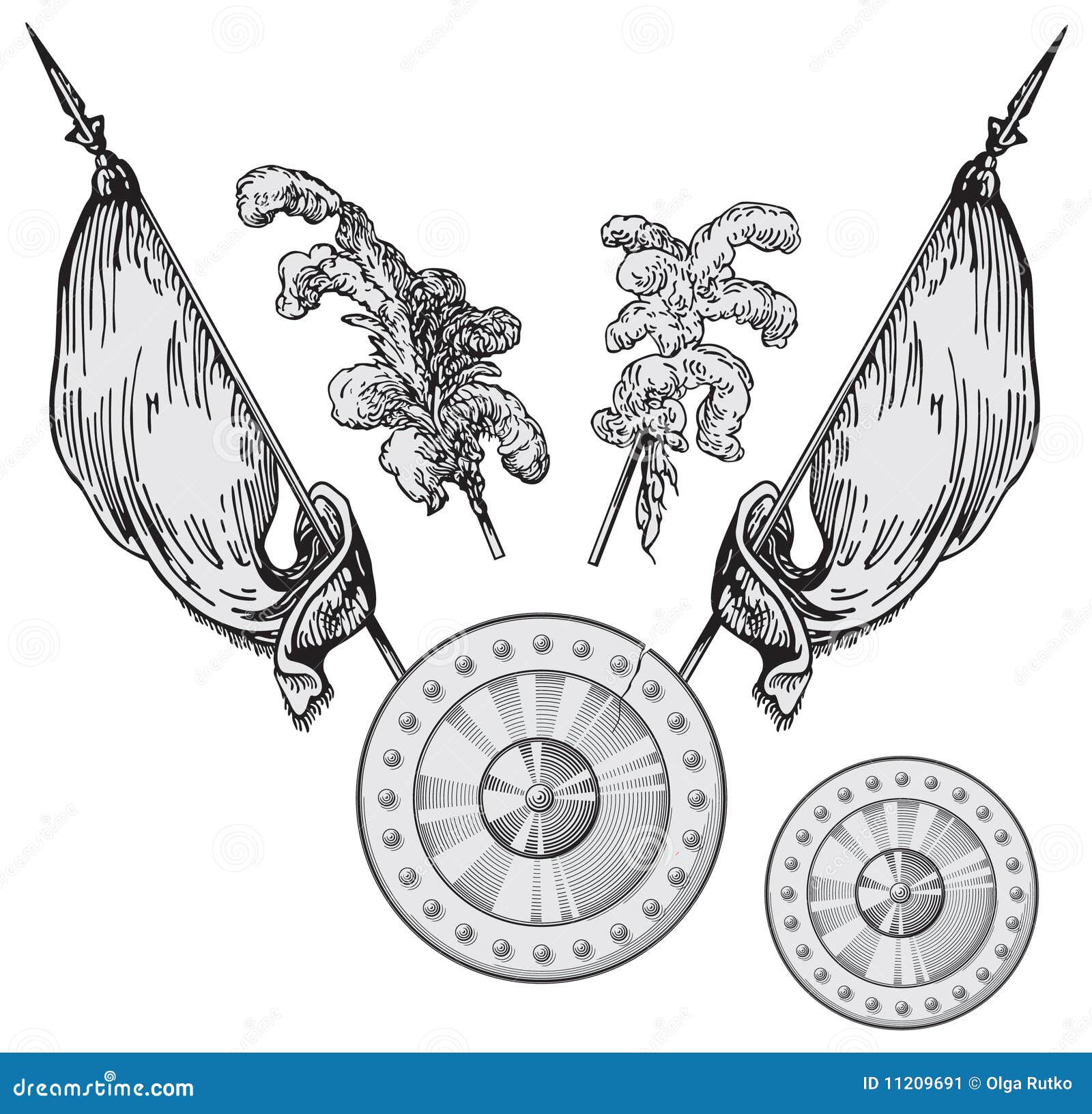 Standard and shield vector stock vector. Illustration of frame - 11209691