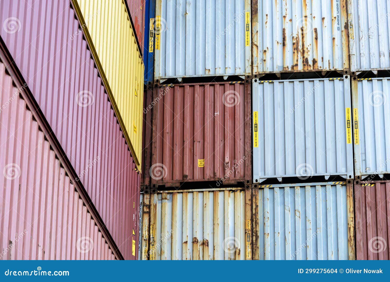Standard Shipping Containers in a Container Terminal Stock Photo ...