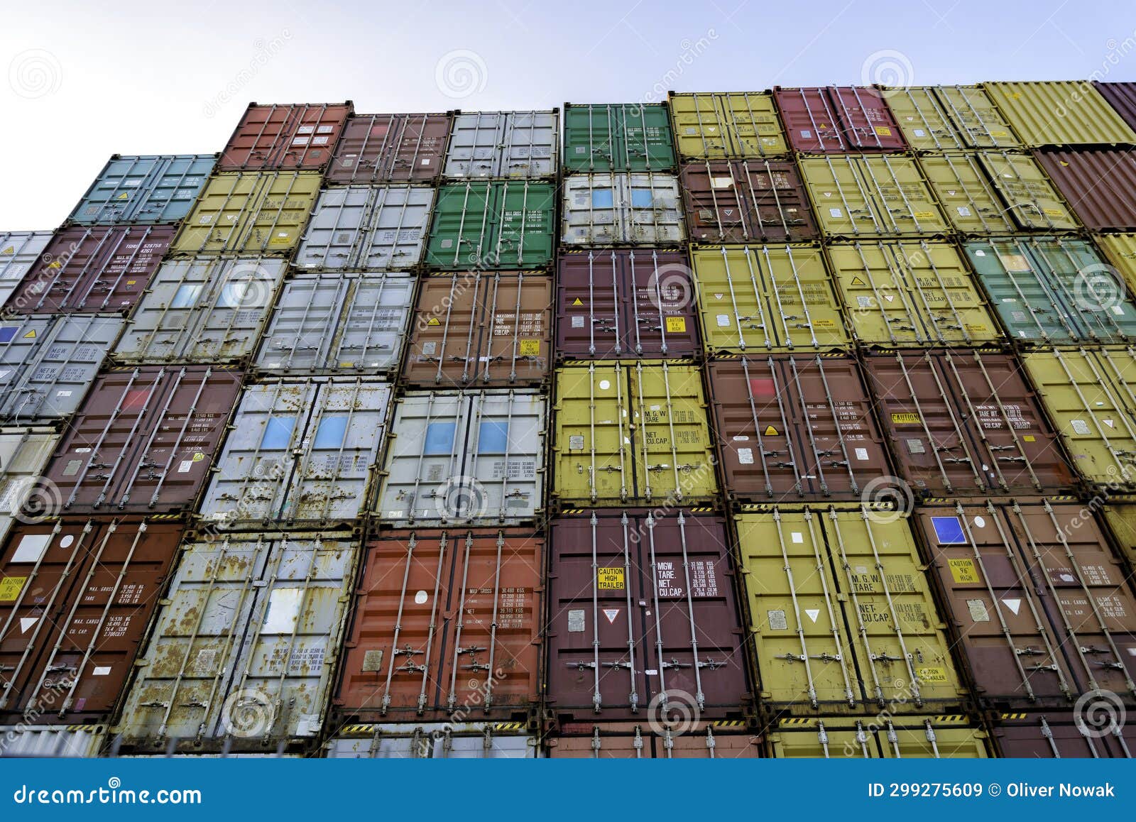 Standard Shipping Containers in a Container Terminal Stock Image ...