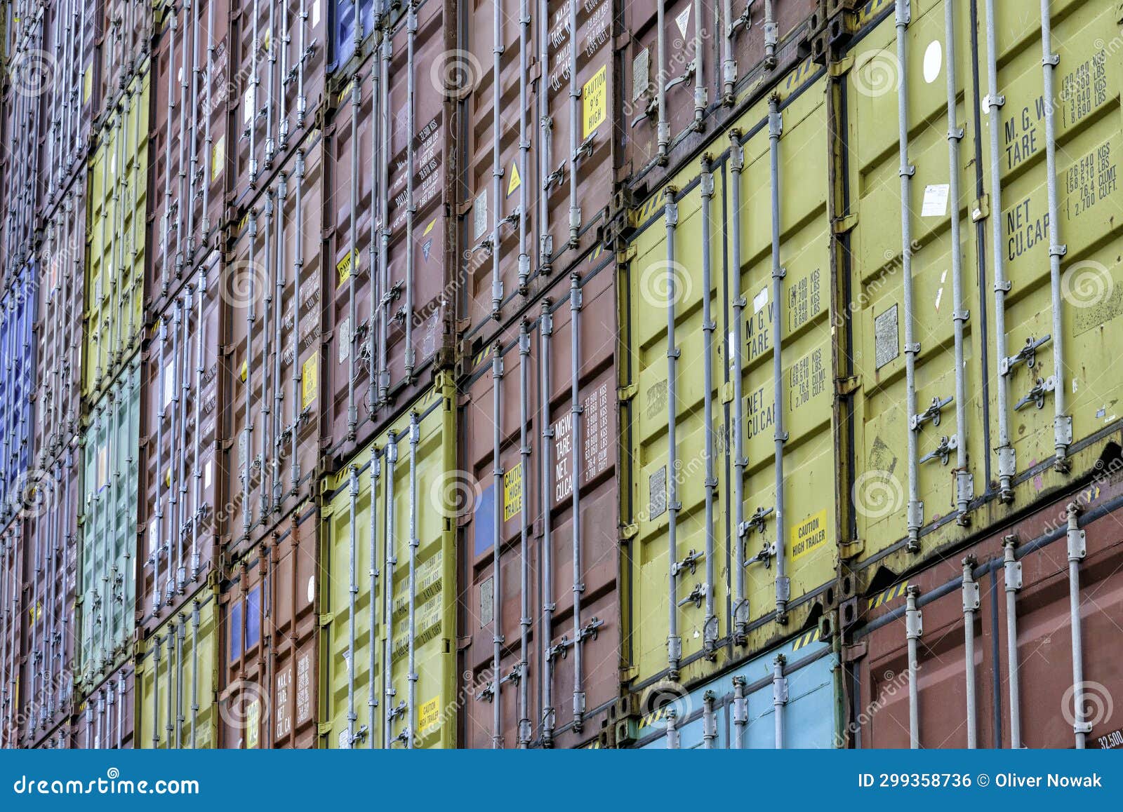 Standard Shipping Containers in a Container Terminal Stock Photo ...