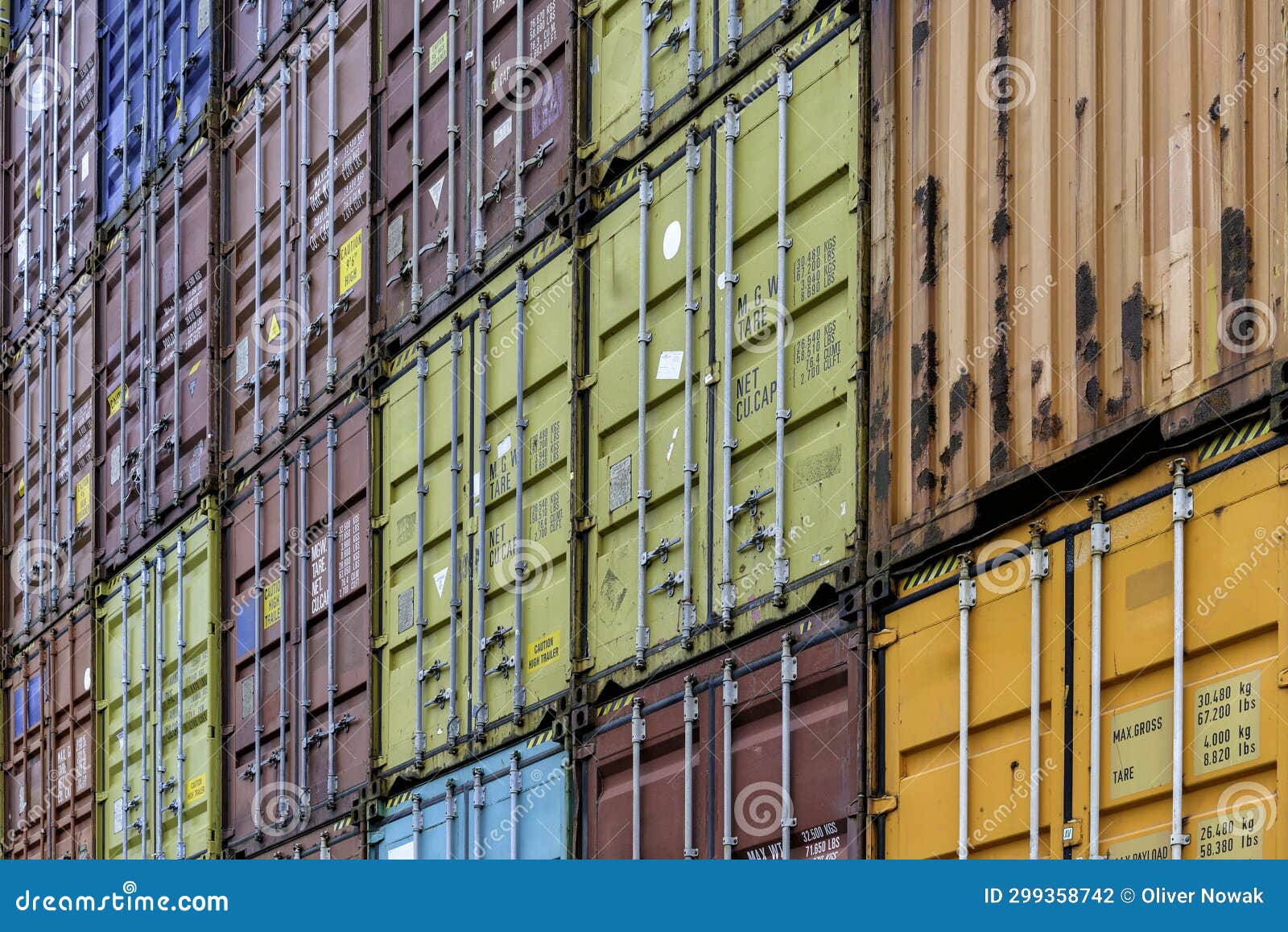 Standard Shipping Containers in a Container Terminal Stock Photo ...