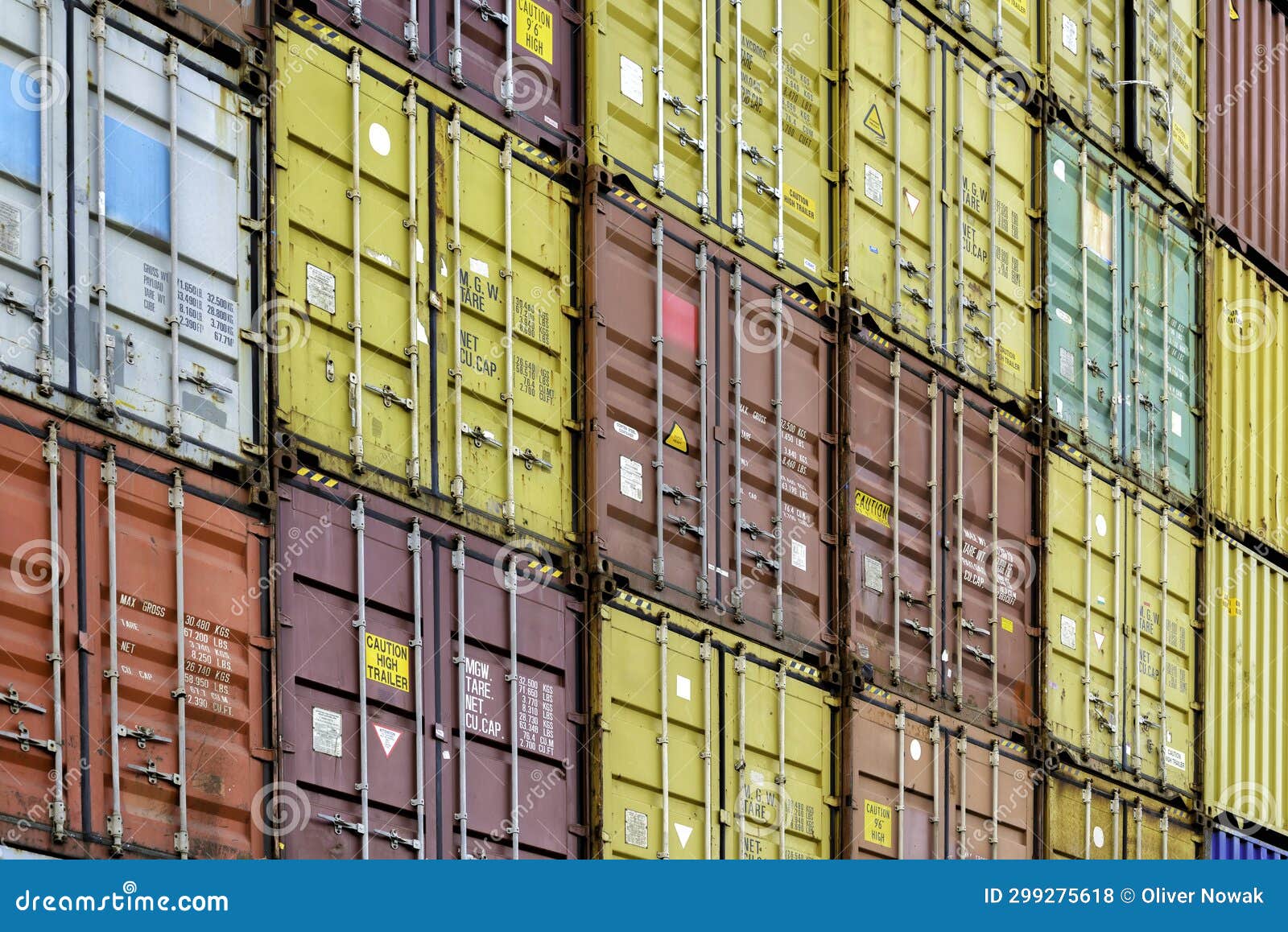 Standard Shipping Containers in a Container Terminal Stock Photo ...