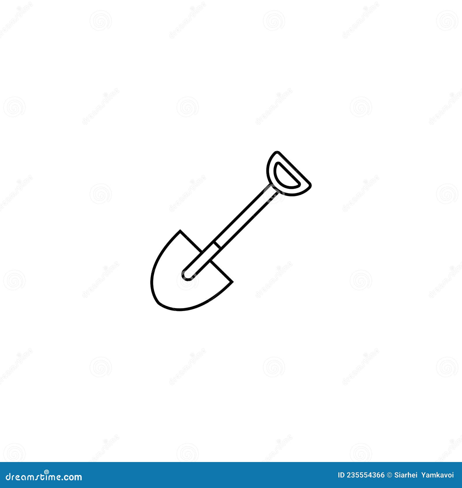 Standard Spade Icon. Simple Slanted Vector Symbol in Line Style Stock ...