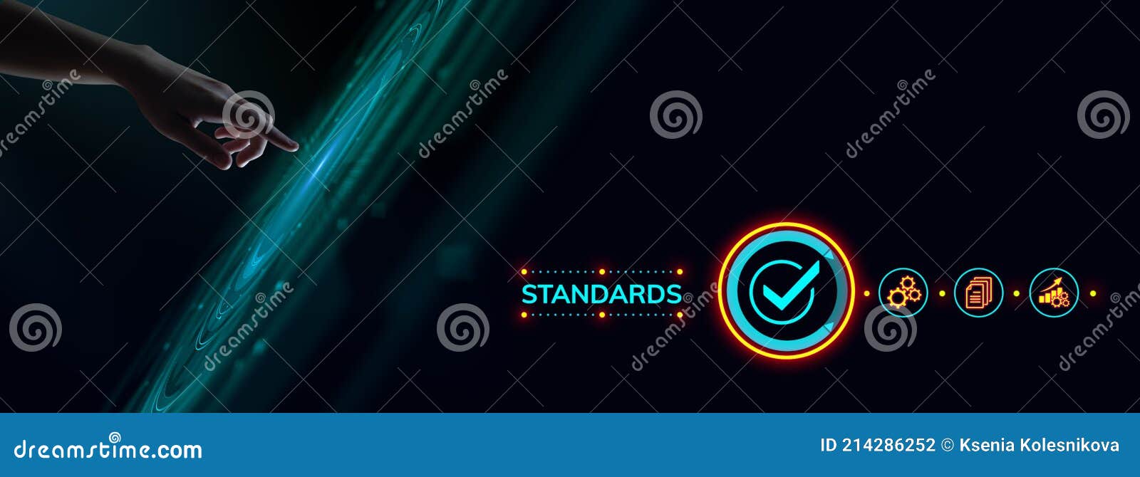 Standard Standardization Certification Quality Control Assurance. Hand ...