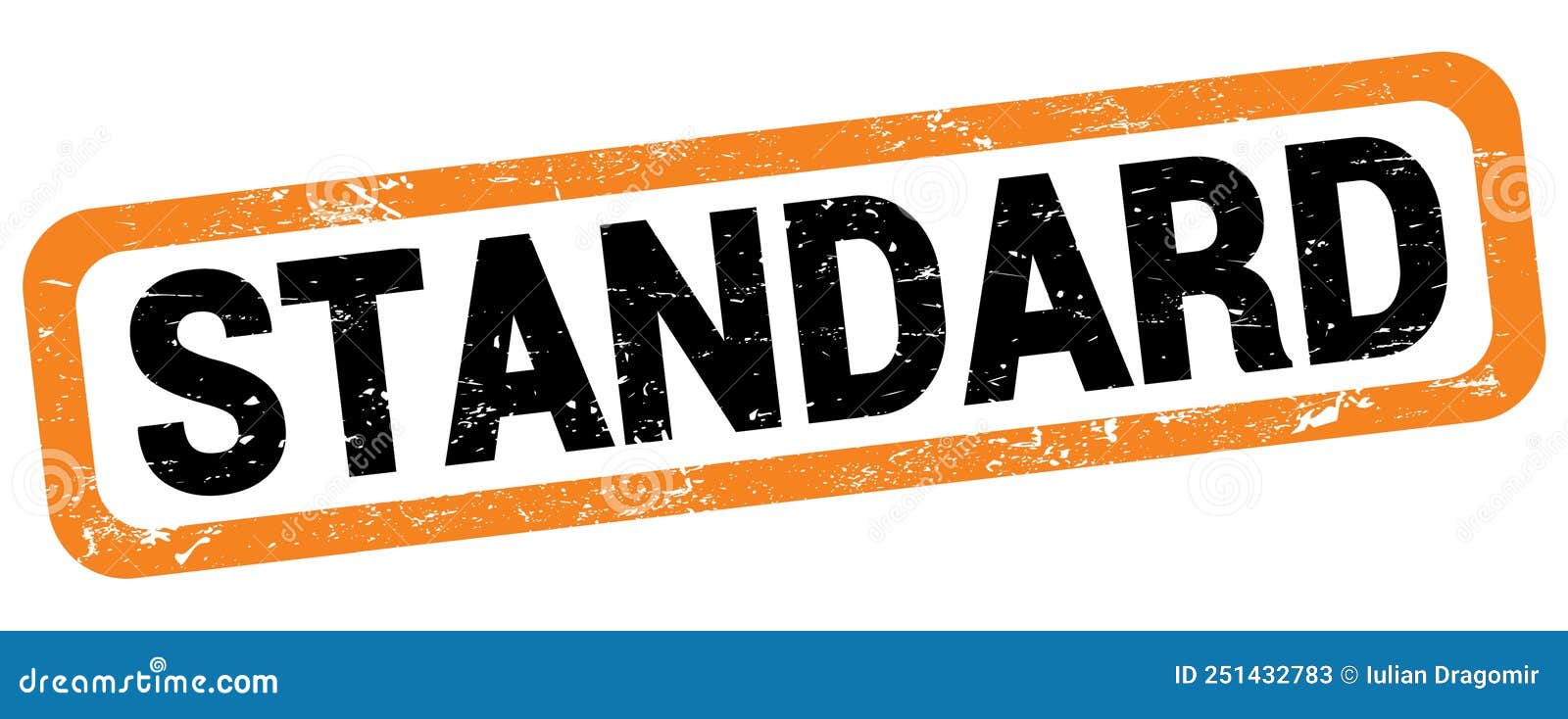 STANDARD Text Written on Orange-black Rectangle Stamp Stock ...