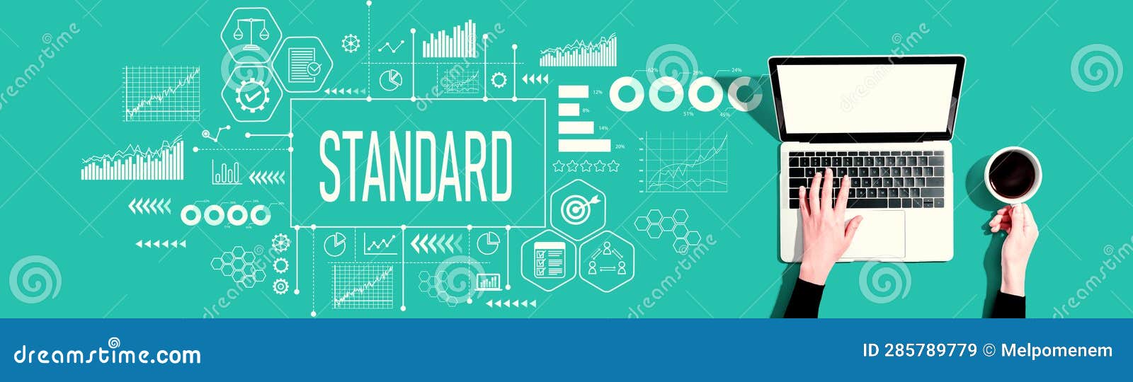 Standard Theme with Person Using a Laptop Stock Image - Image of ...