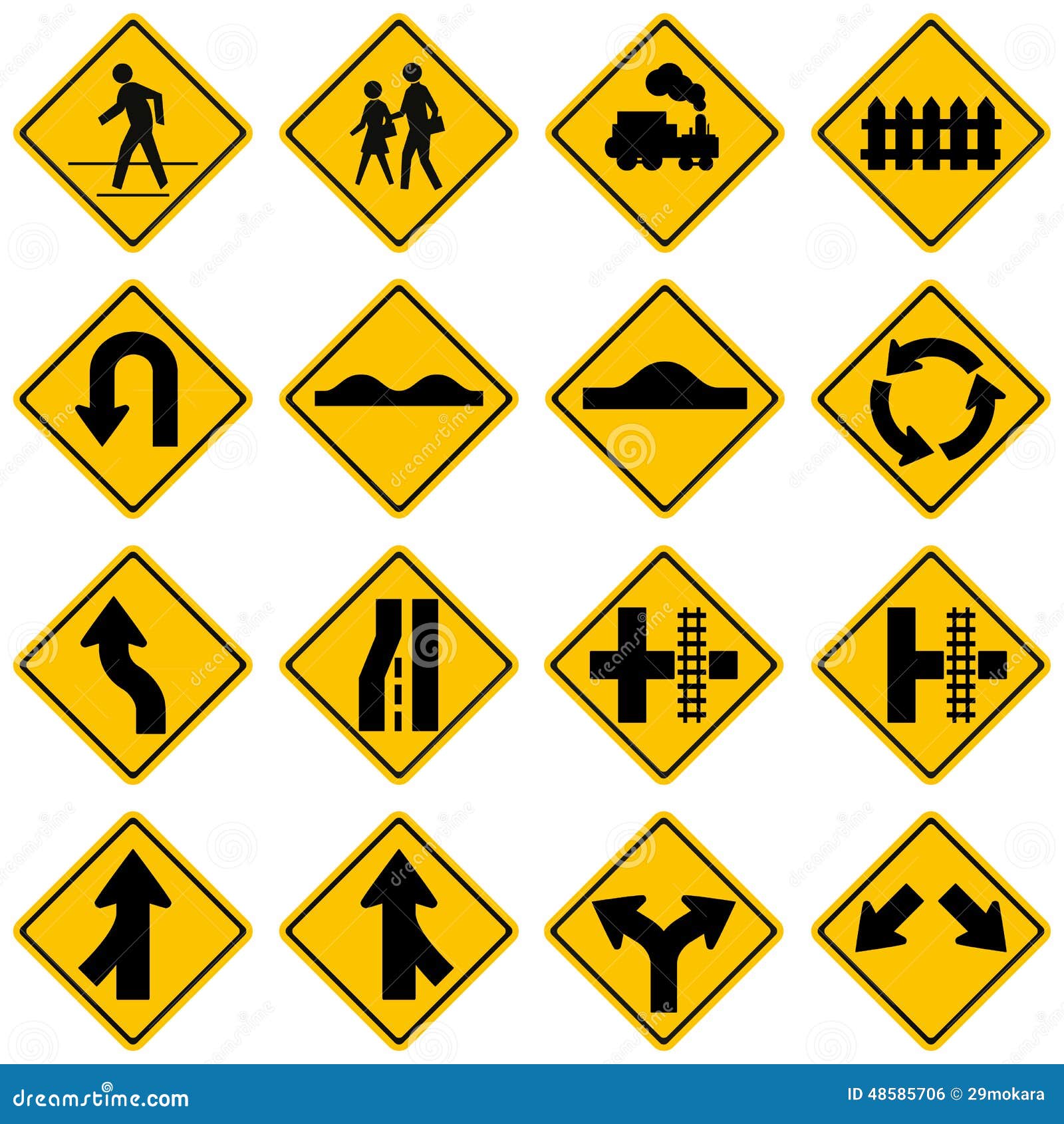 Standard Traffic Sign Collection Stock Vector - Illustration of icon ...