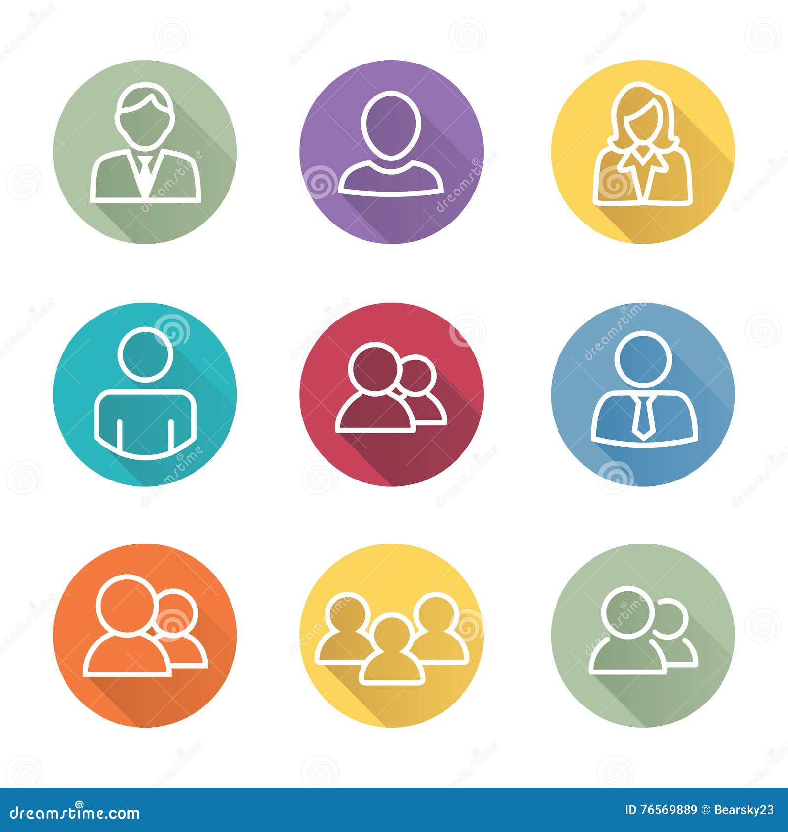 Standard User Icon Set stock vector. Illustration of password - 76569889