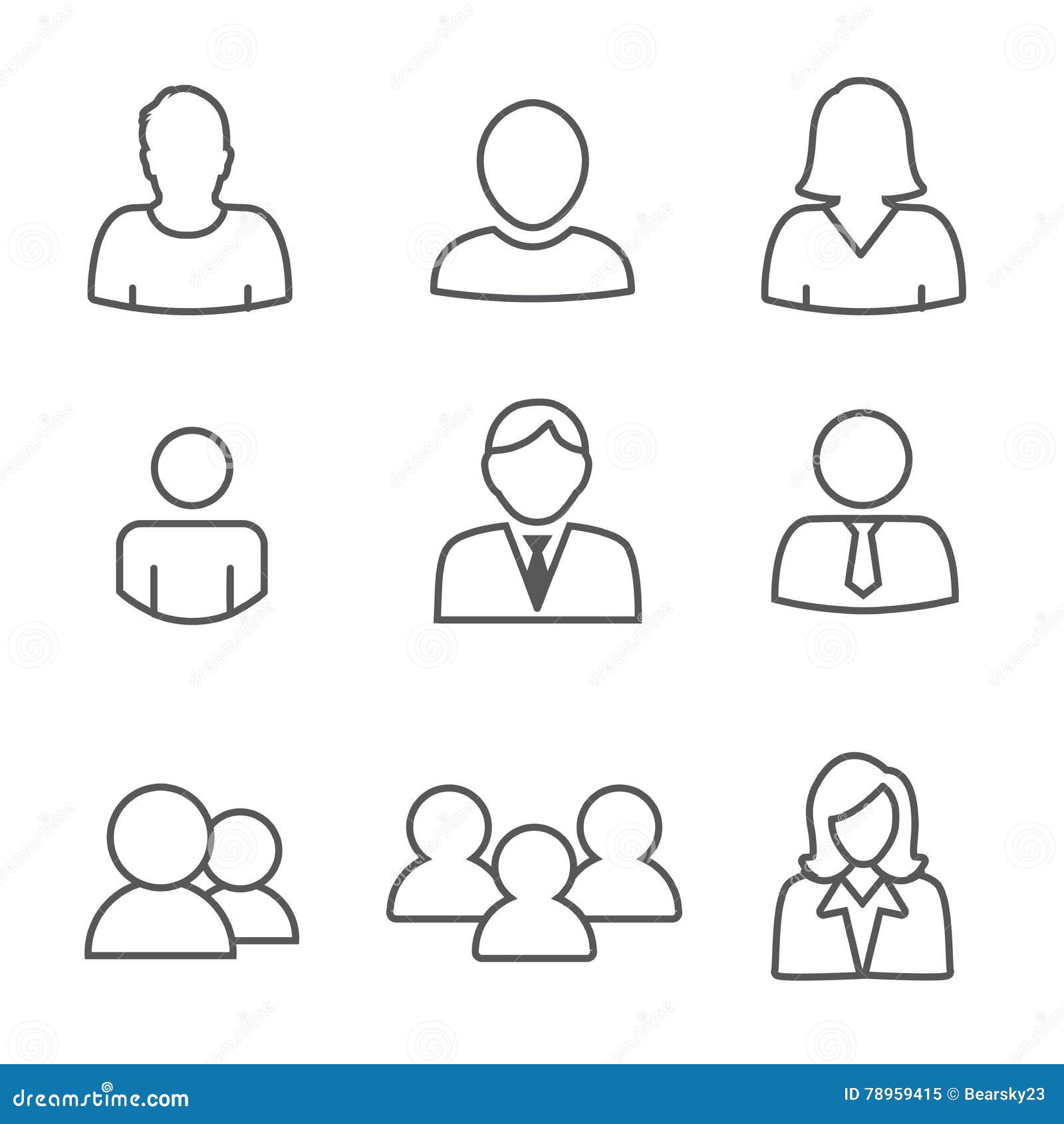 Standard User Icon Set stock vector. Illustration of lawyer - 78959415