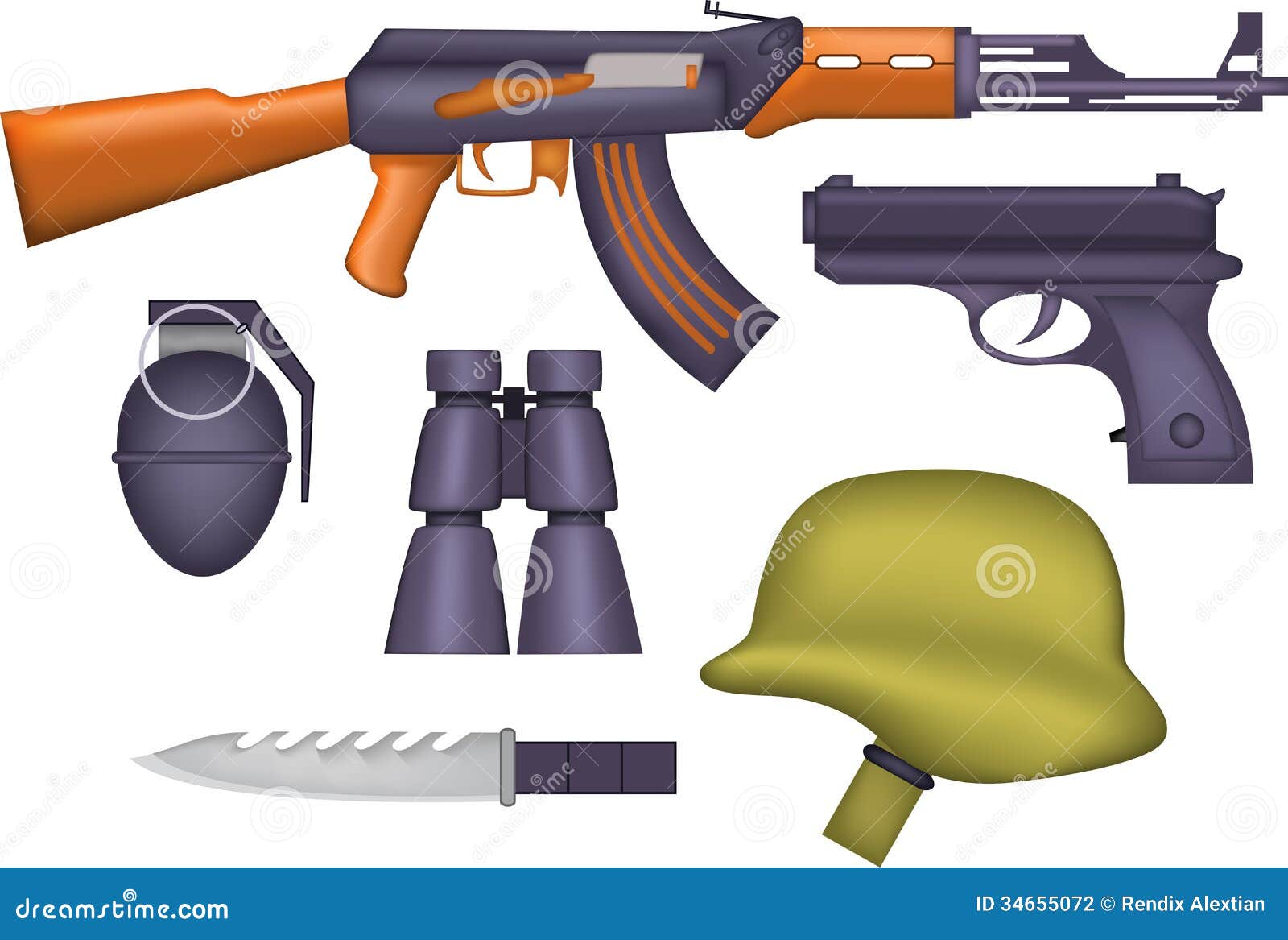 The Standard Weapon of Military Stock Illustration - Illustration of ...