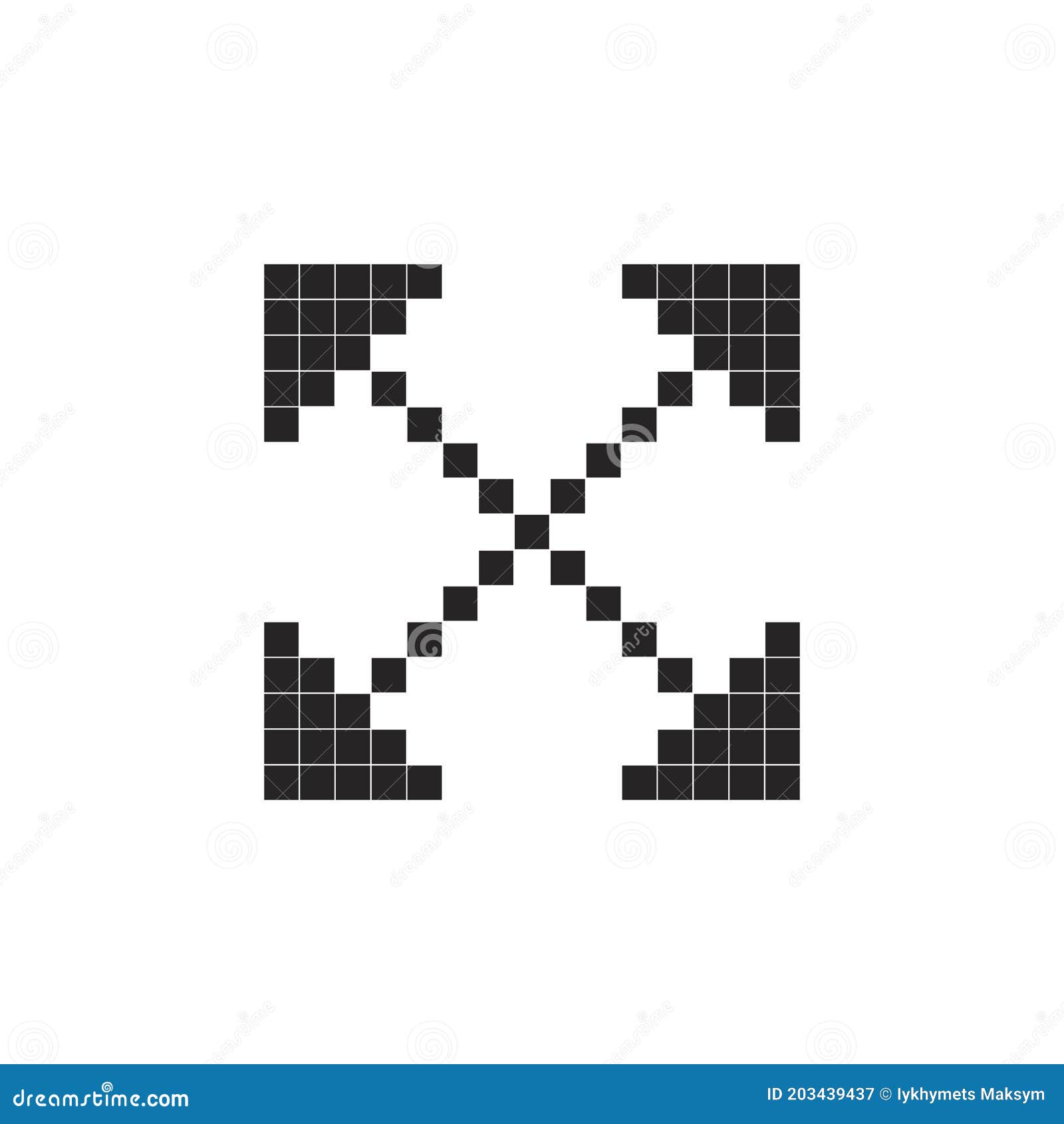 Standard White and Black Pixel Cursors Vector Collection Isolated on ...