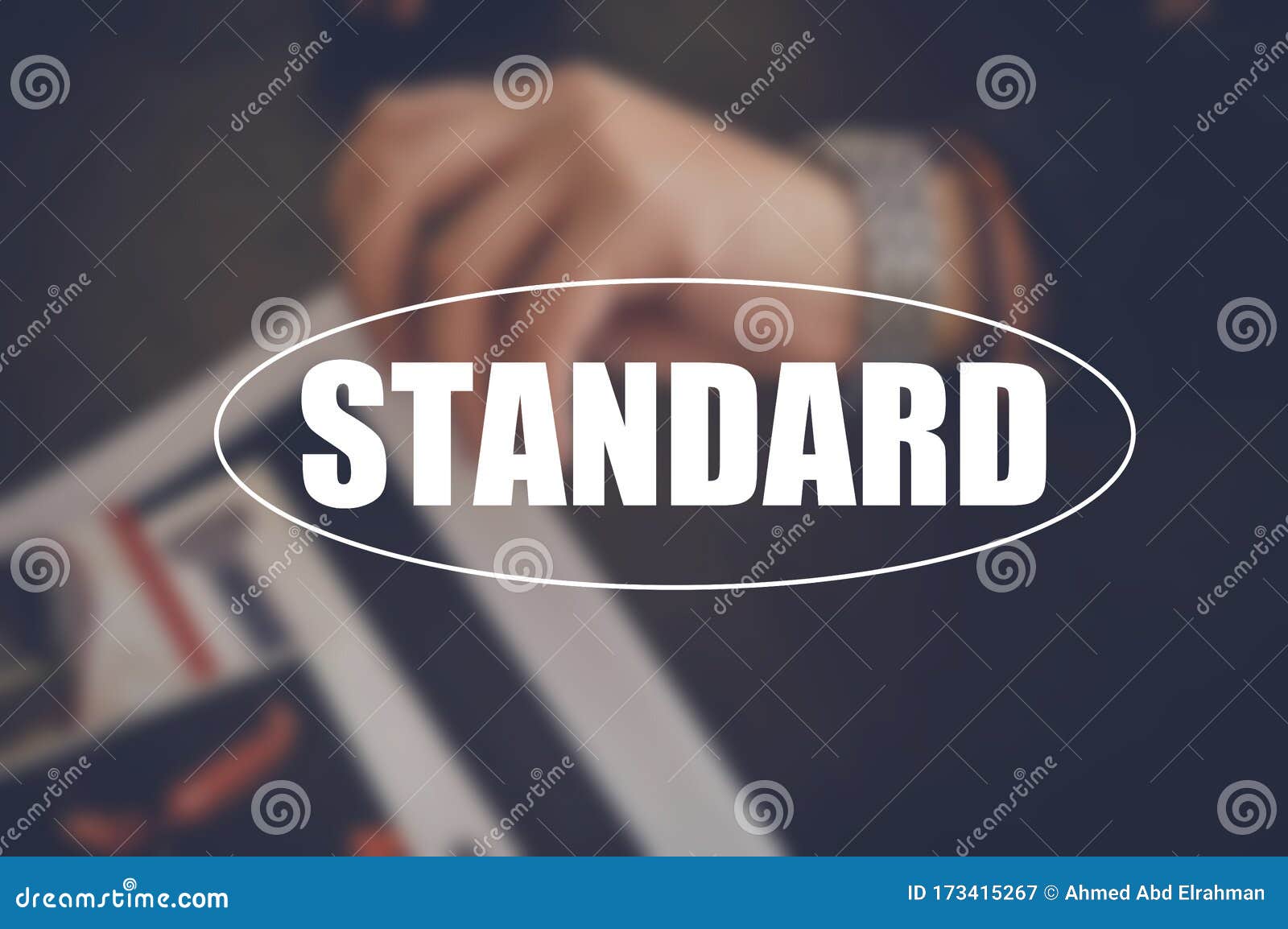 Standard Word with Blurring Background Stock Image - Image of elegant ...