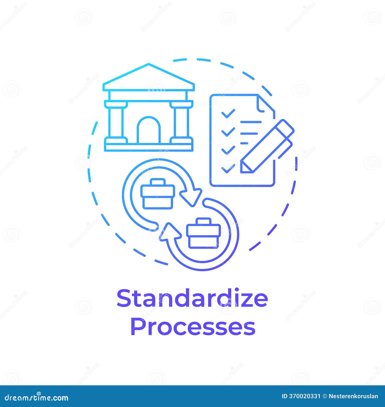 Standardize Blue Gradient Concept Icon Cartoon Vector | CartoonDealer ...