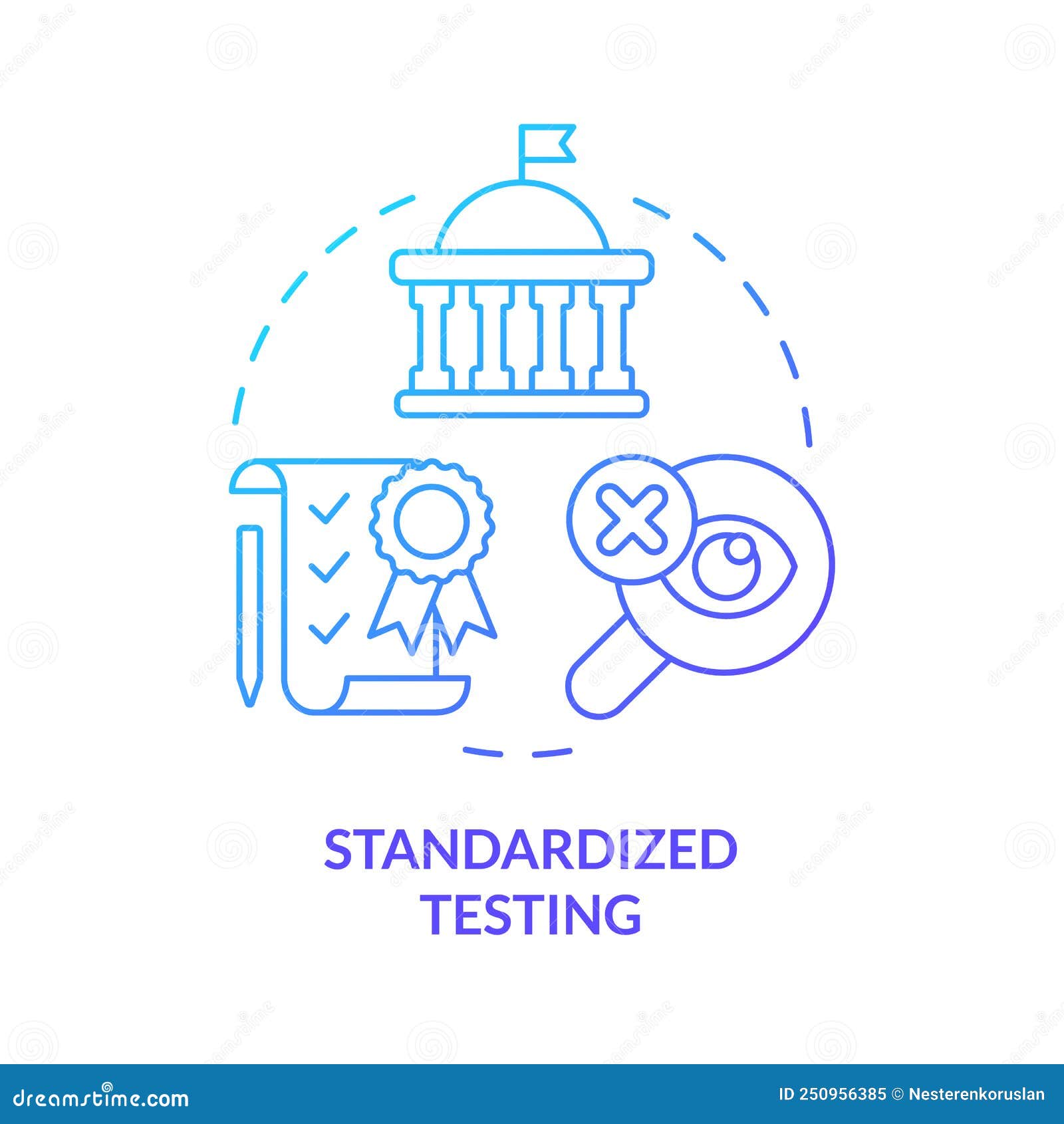 Standardized Testing Blue Gradient Concept Icon Stock Vector ...