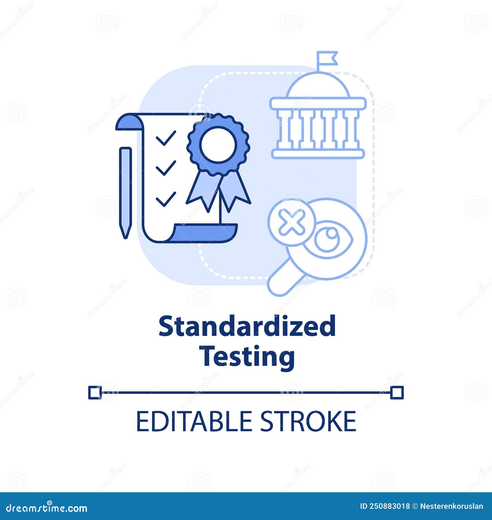 Standardized Testing Light Blue Concept Icon Stock Vector ...