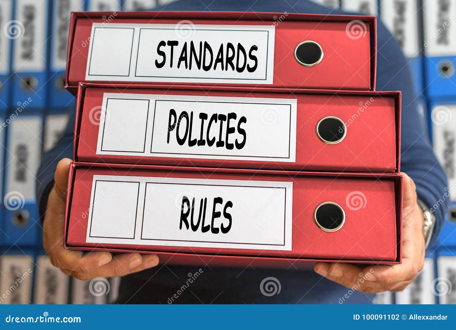Standards, Policies, Rules, Concept Words. Folder Concept. Ring Stock ...