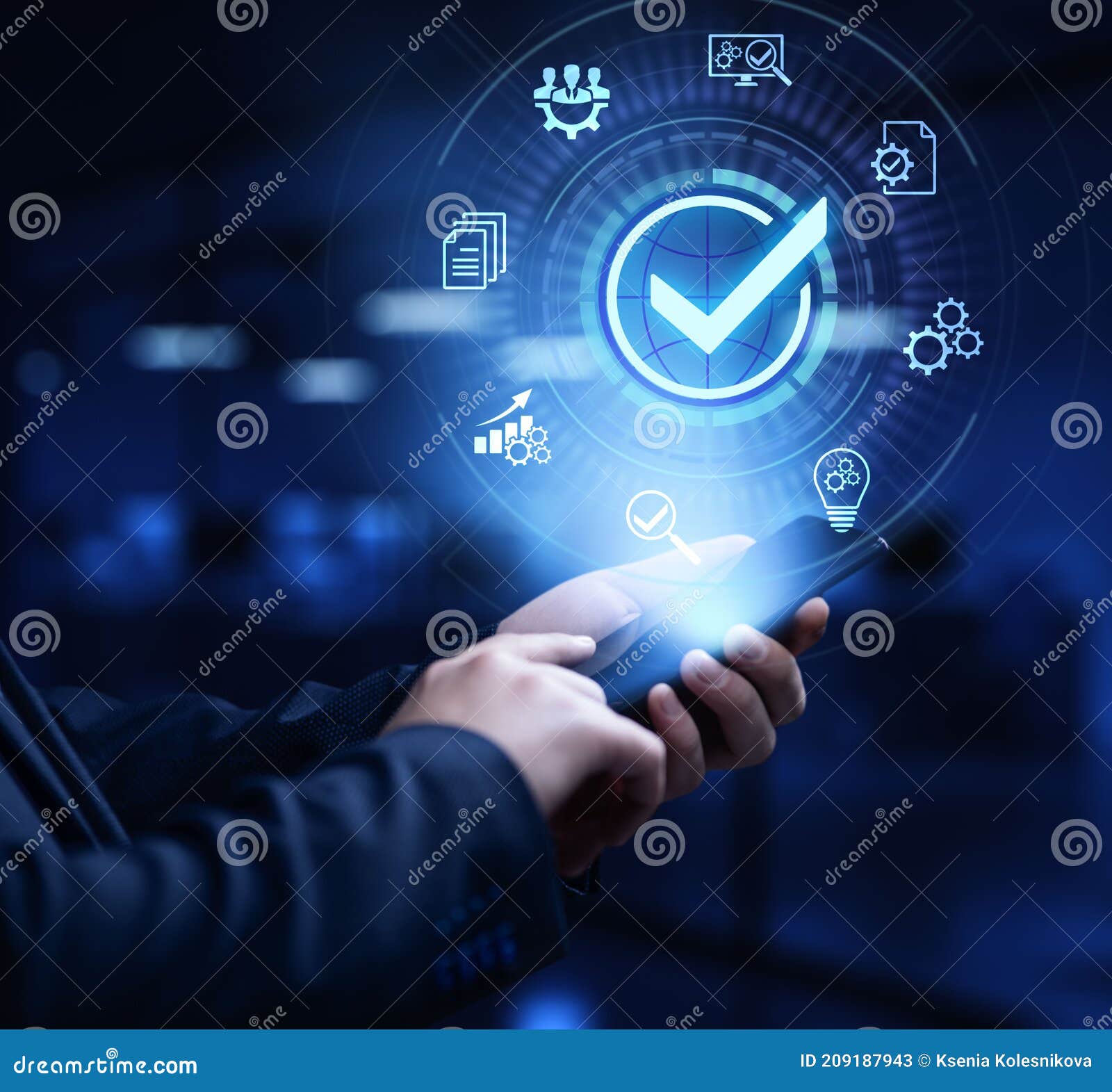 Standards Quality Control Certification Business Technology Concept ...