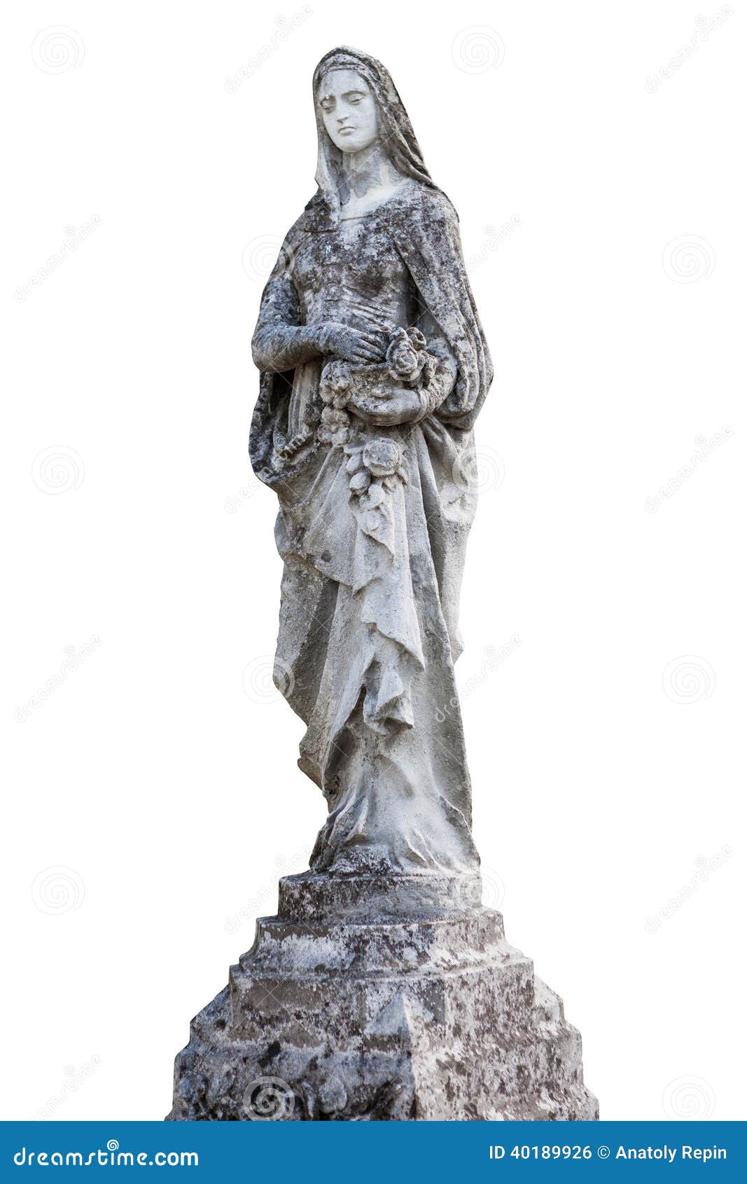 Standbeeld Van De Engel Op Wit Wordt Geïsoleerd Dat Stock Foto - Image ...