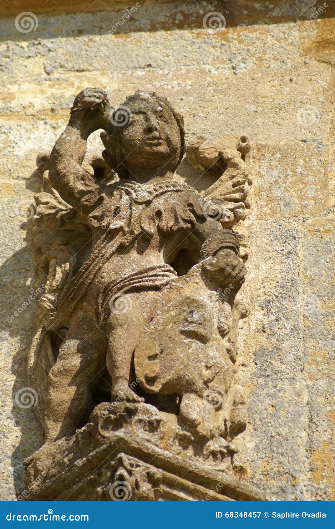 Standbeeld Van Een Strijder Met Een Schild Stock Afbeelding - Image of ...